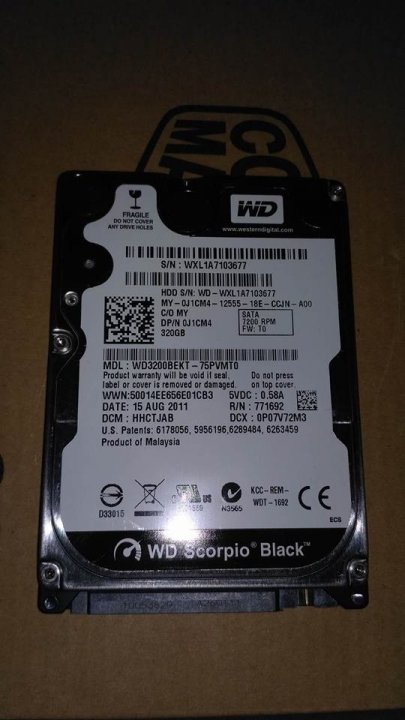 Western Digital Black 2.5" 320GB 7200 RPM HDD (100/100) - HardverApró