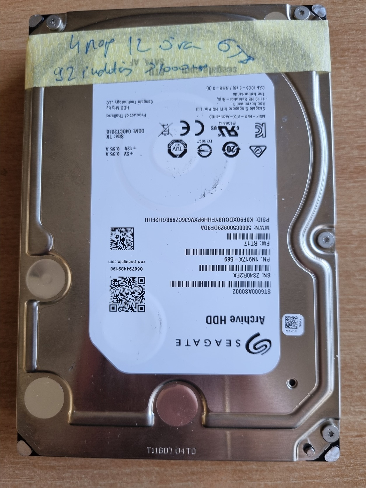 1 db 6TB 3,5" Seagate Archive HDD (ST6000AS0002) - HardverApró