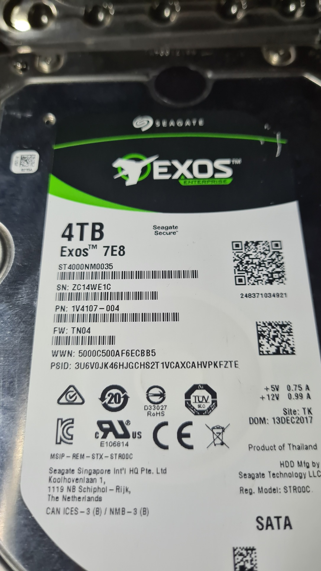4TB SEAGATE EXOS HDD /ST4000NM0035/ - 100/99% - ENTERPRISE HDD - 550TB ...
