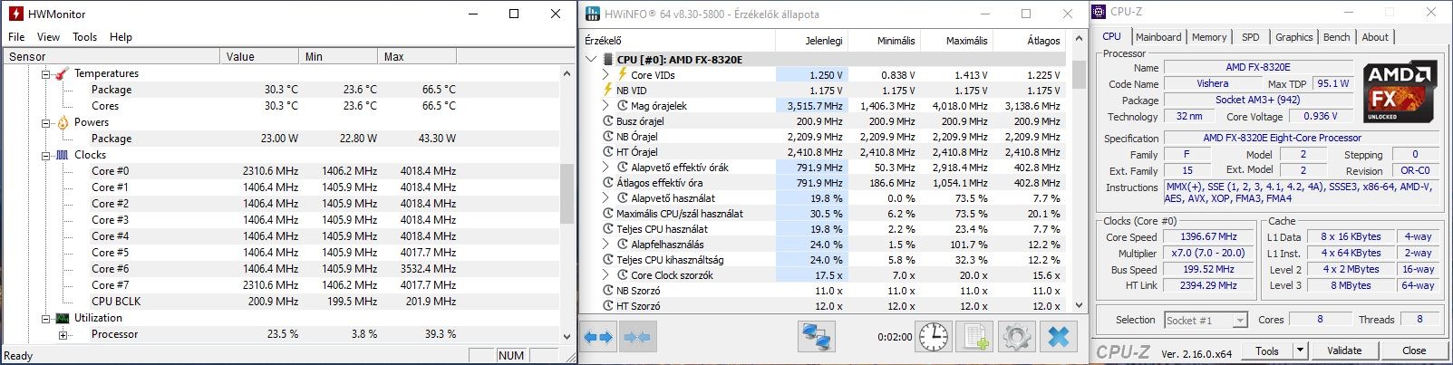 AMD FX 8320E AM3+ 8-Core proci 3,2GHz-4GHz turbo - HardverApró