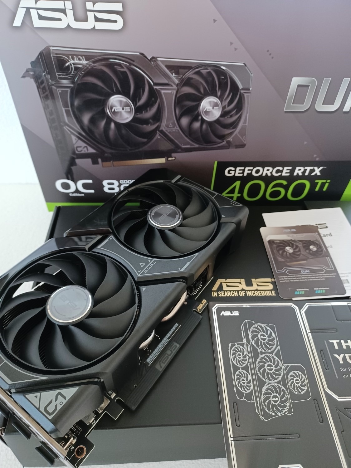 ASUS RTX 4060Ti DUAL 8GB OC Edition MAGYAR GARANCIA 2026.08. Kitűnő ...
