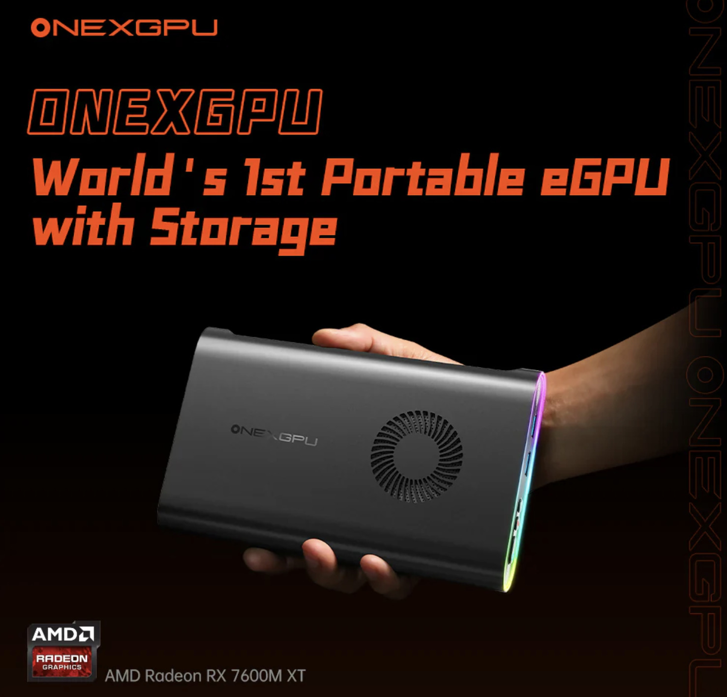 ONEXGPU E-GPU AMD Radeon RX 7600M XT 8GB USB-C Oculink USB-4 100W NWMe eGPU - HardverApró