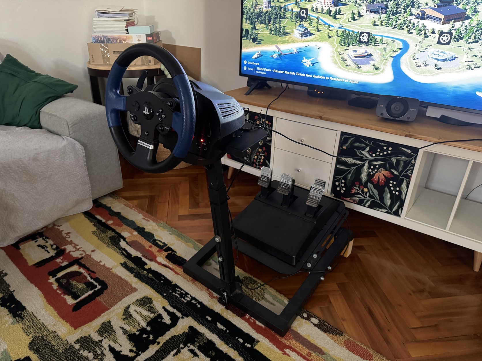 Thrustmaster T150 RS Pro (T3PA pedál) + Next Level Racing Wheel Stand ...