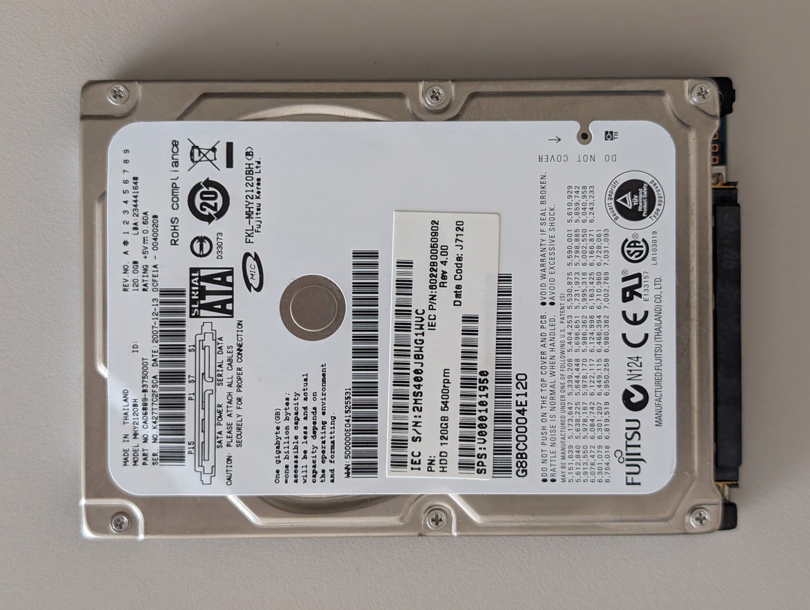 FUJITSU 120GB HDD (100/100%) - HardverApró