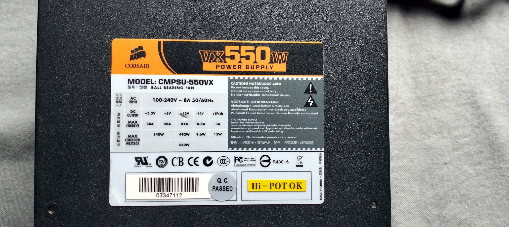 Corsair VX550 tápegység - HardverApró