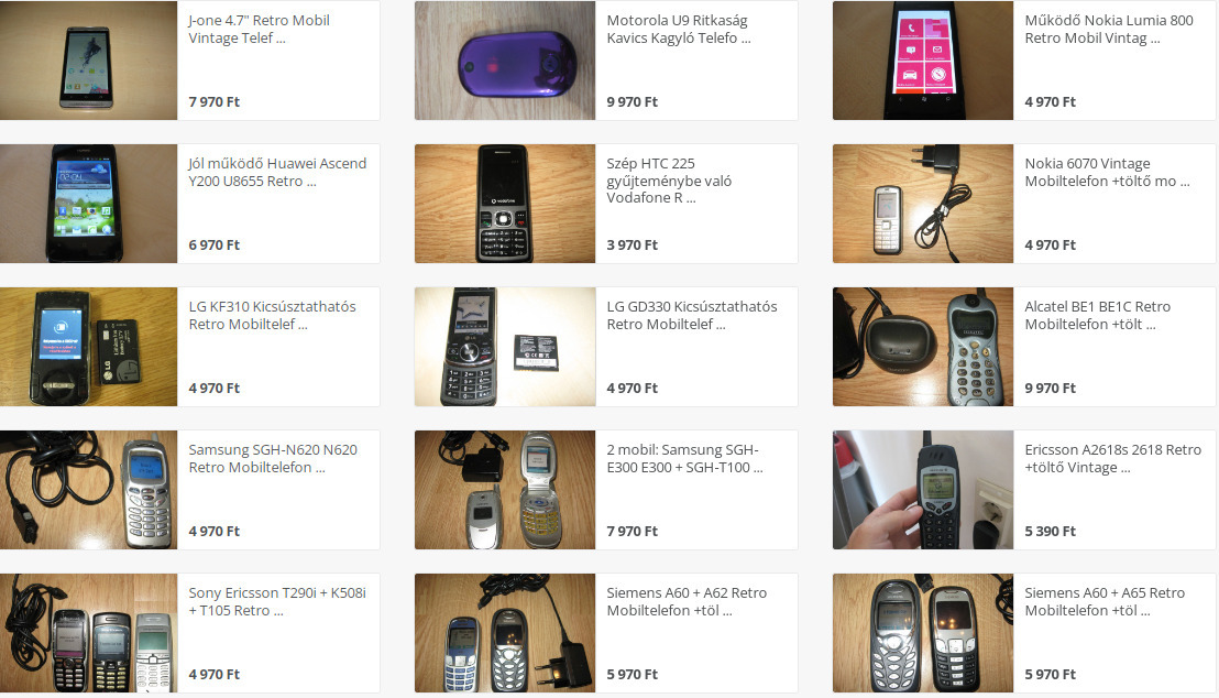 Eladó retró mobil telefonok széles választékban töltőkkel, antik ...