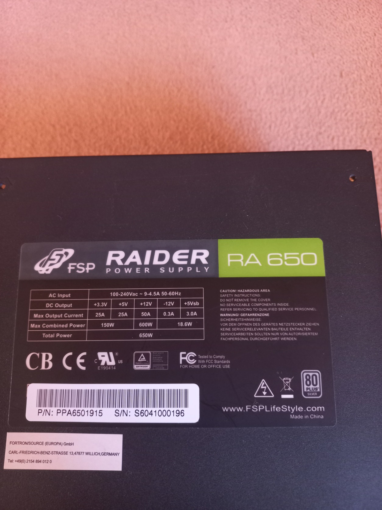 Eladó FSP Raider RA 650 (650W, 80+ Silver) tápegység - HardverApró