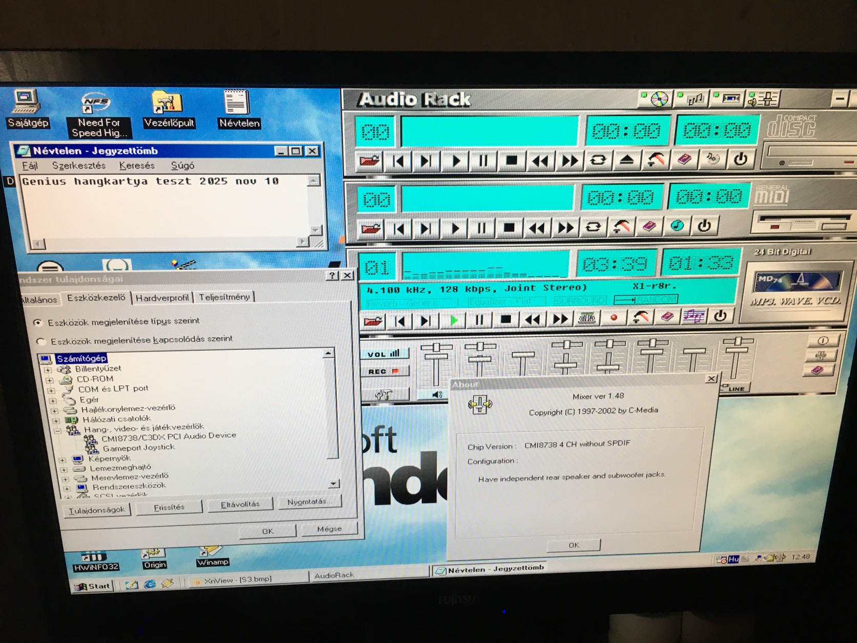 CMedia Genius Sound Maker 4.1 CMI8738/C3DX PCI dobozos Dos/98-XP/Linux ...