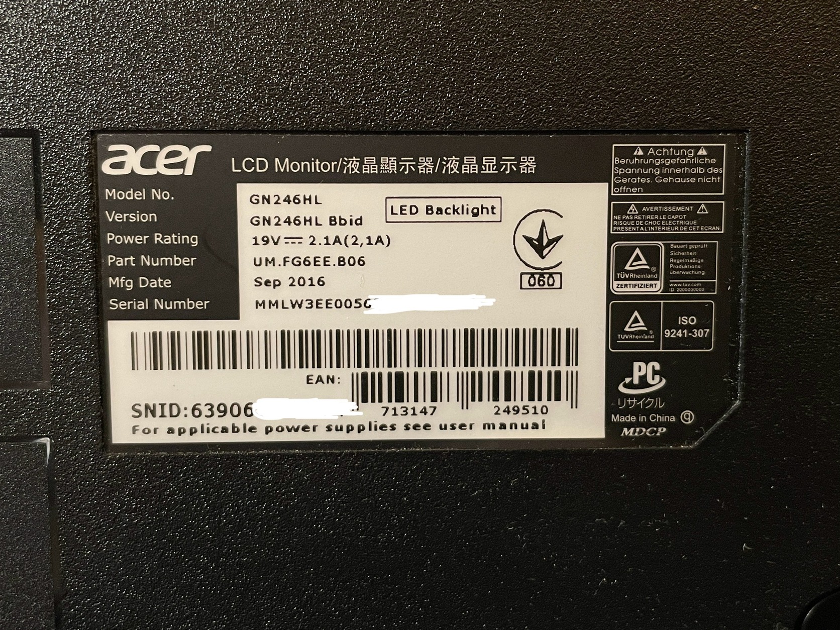 Acer GN246HL 24 144Hz Full HD gamer monitor DVI kábellel - HardverApró