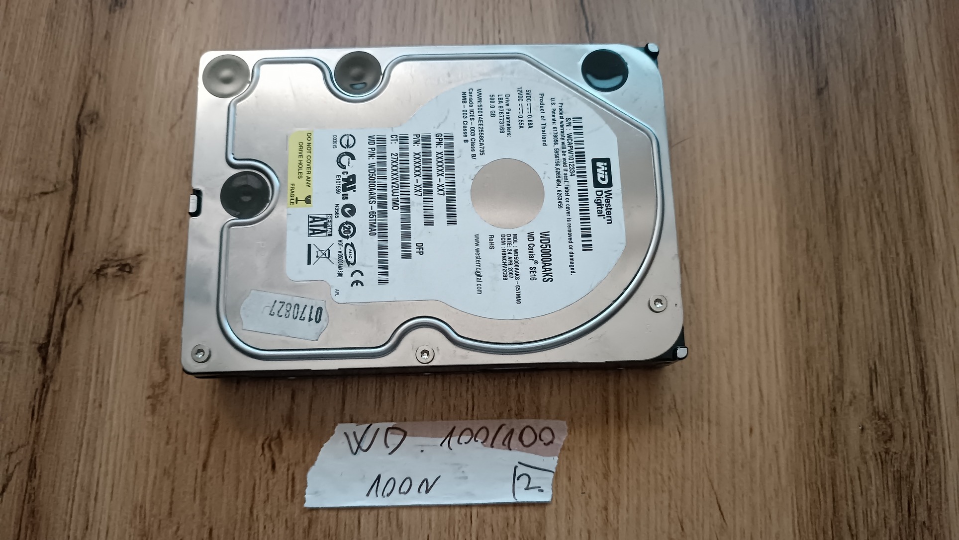Wd 500gb sata hdd 100/100 - HardverApró