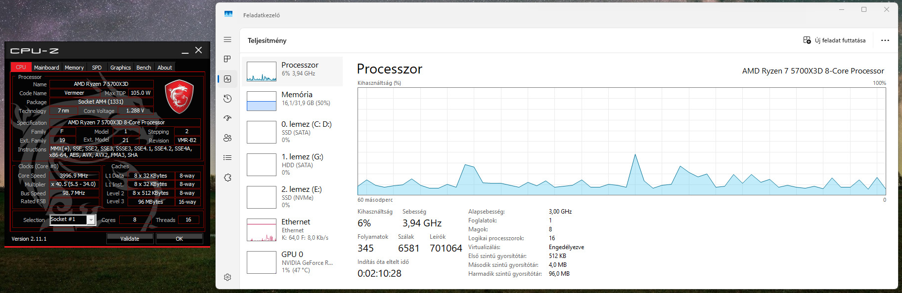 AMD Ryzen 7 5700X3D AM4 Tray processzor - garancia: 2028.01.29.-ig - HardverApró