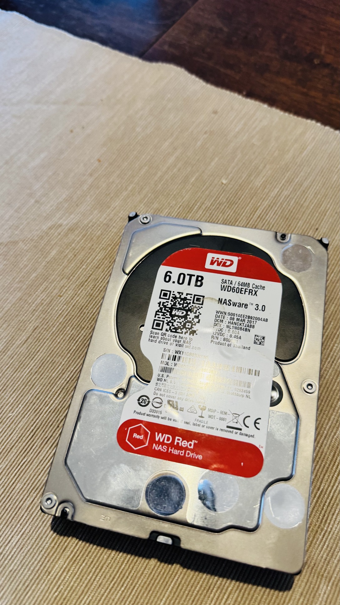 WD RED 6TB 3,5 sata HDD 100/100 - HardverApró