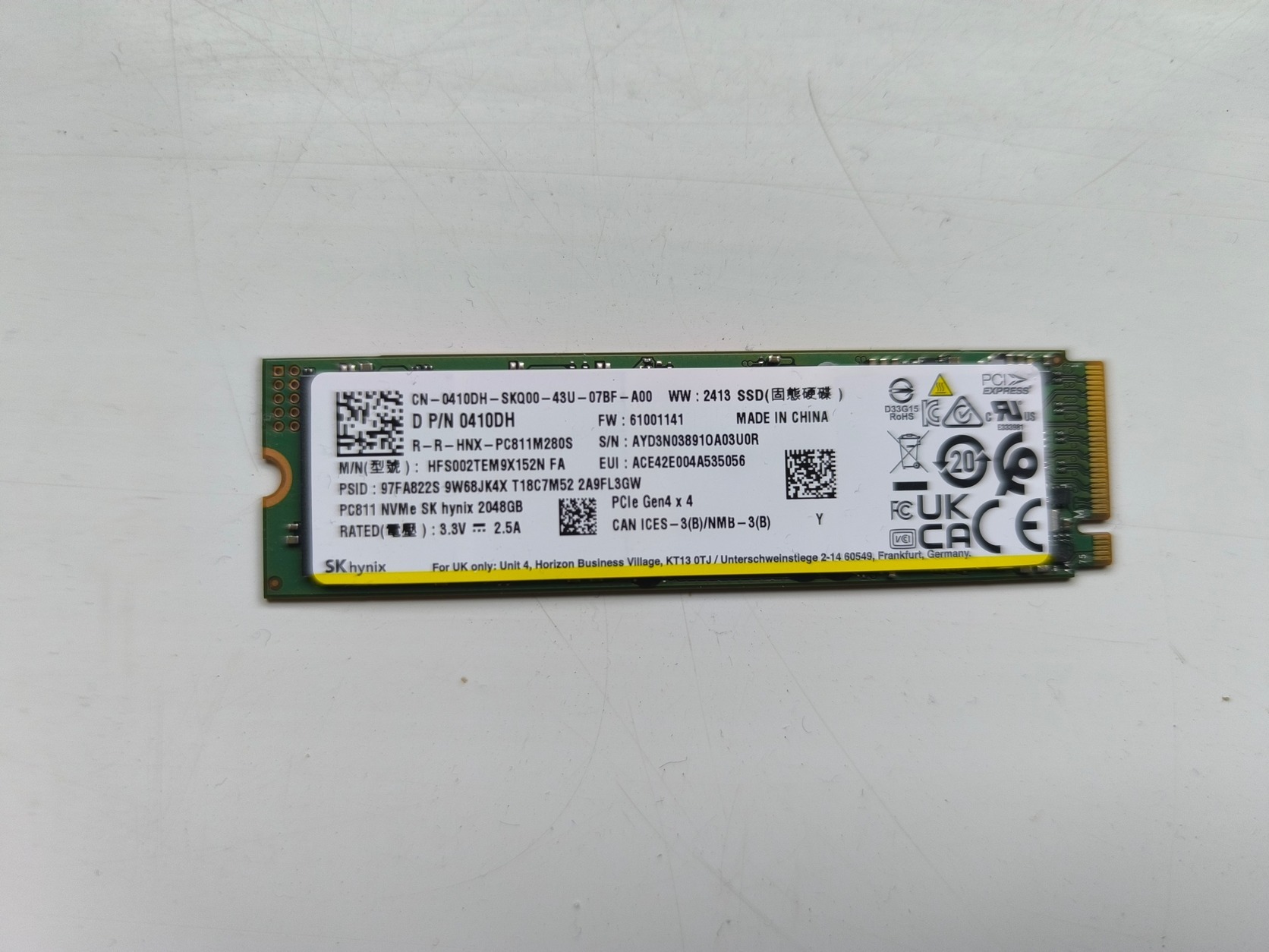 SK Hynix PC811 2TB PCI-E 4.0 x4 nvme SSD 7000/6500MB/s - HardverApró