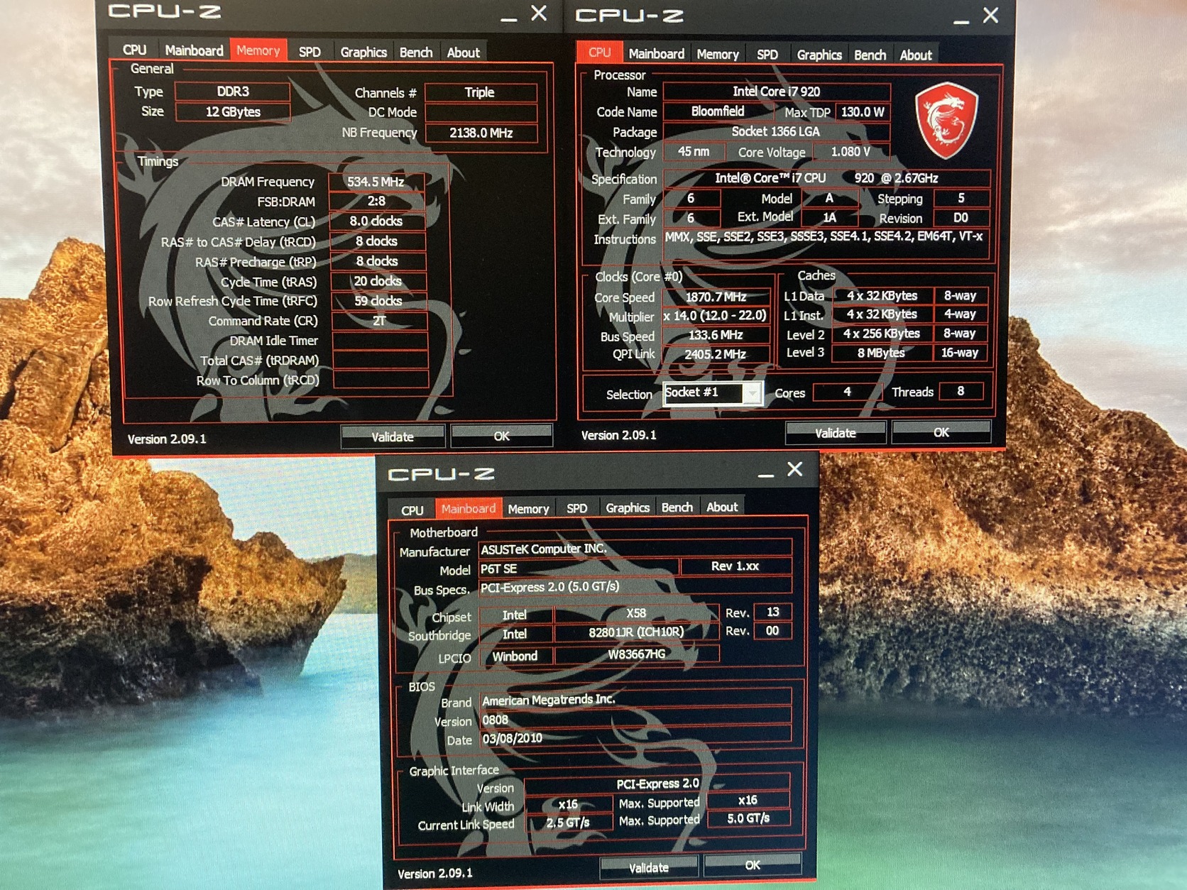ASUS P6T SE alaplap+ Intel Core i7-920+3x2 GB DDR3 RAM - HardverApró