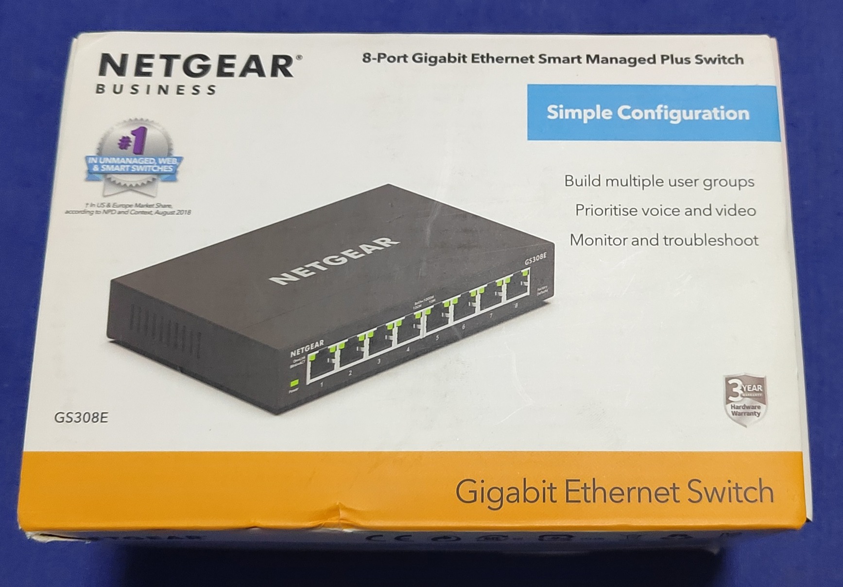 NETGEAR GS308E Új! Gigabit 8port Fém ház - HardverApró