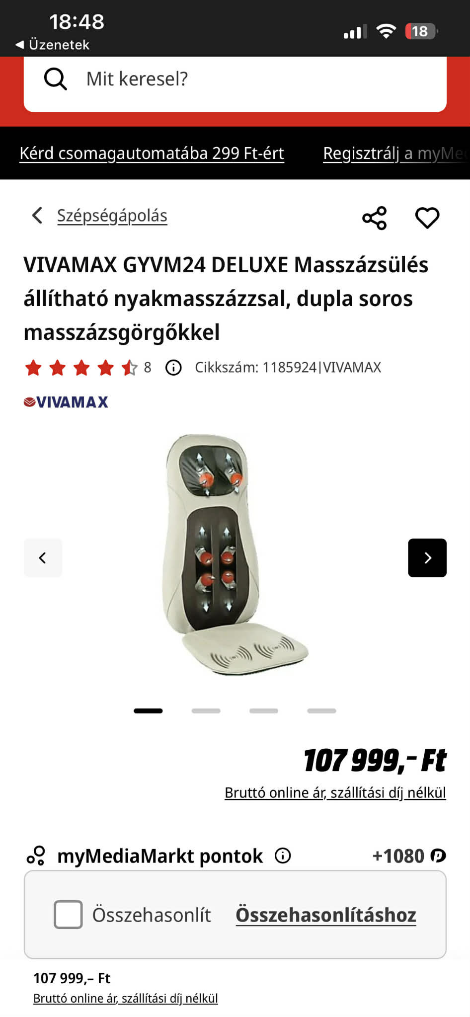 Vivomax GYVM24 Deluxe masszázsülés - HardverApró