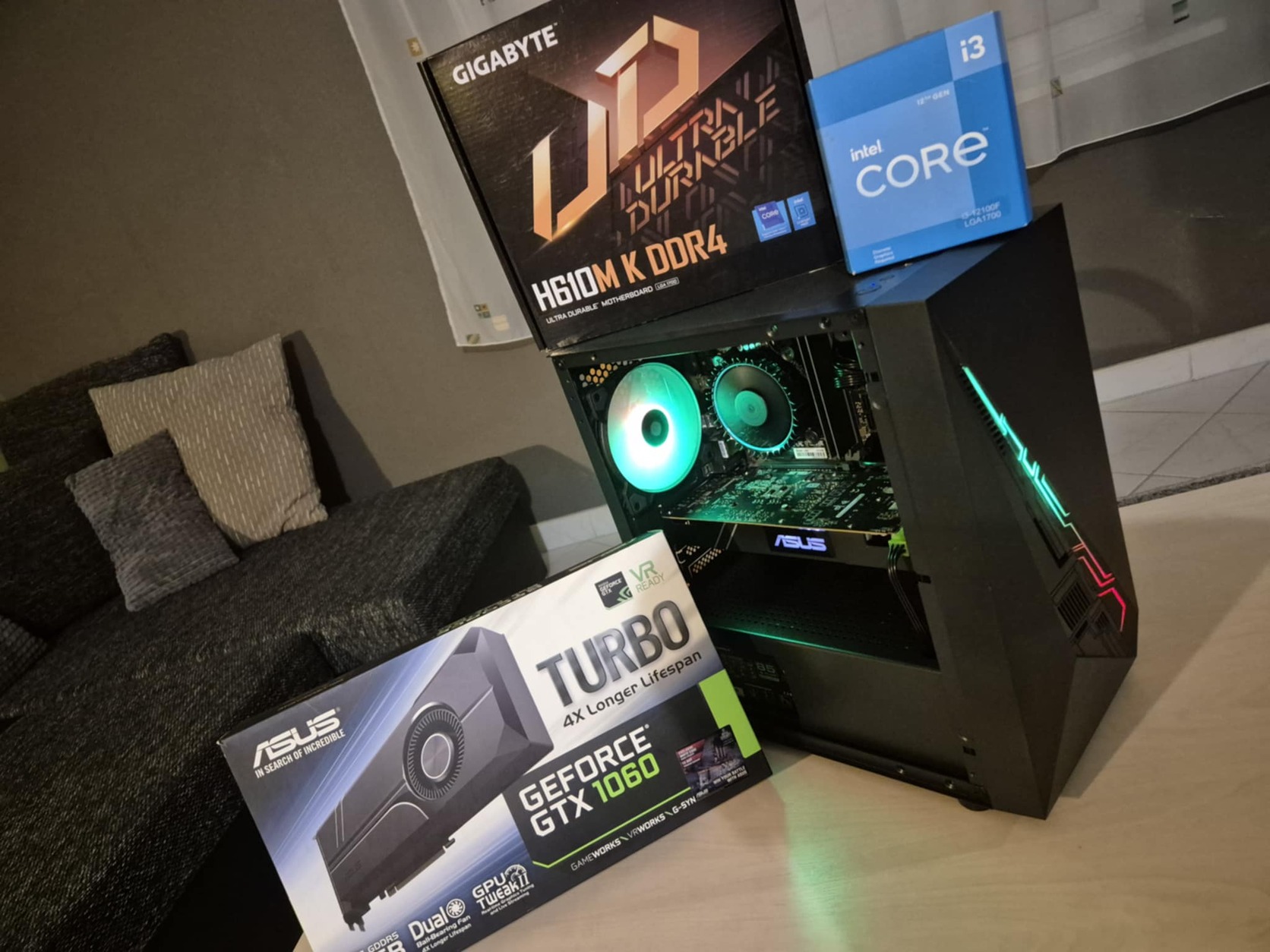 ASUS GTX 1060 TURBO 6GB + Intel Core i3-12100F + 16GB DDR4 3200Mhz + M2 ...