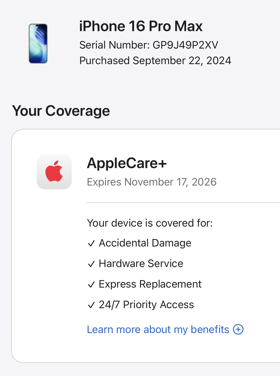 Apple iPhone 16 Pro Max - 256 GB / Apple Care+ garancia 2026.11.17-ig ...
