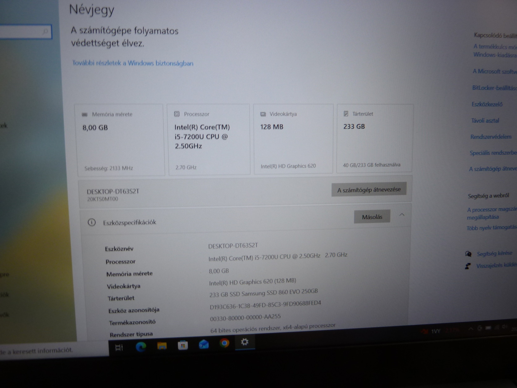 Full HD Lenovo E580 laptop 8 GB RAM 256 GB SSD új aksi világítós magyar ...