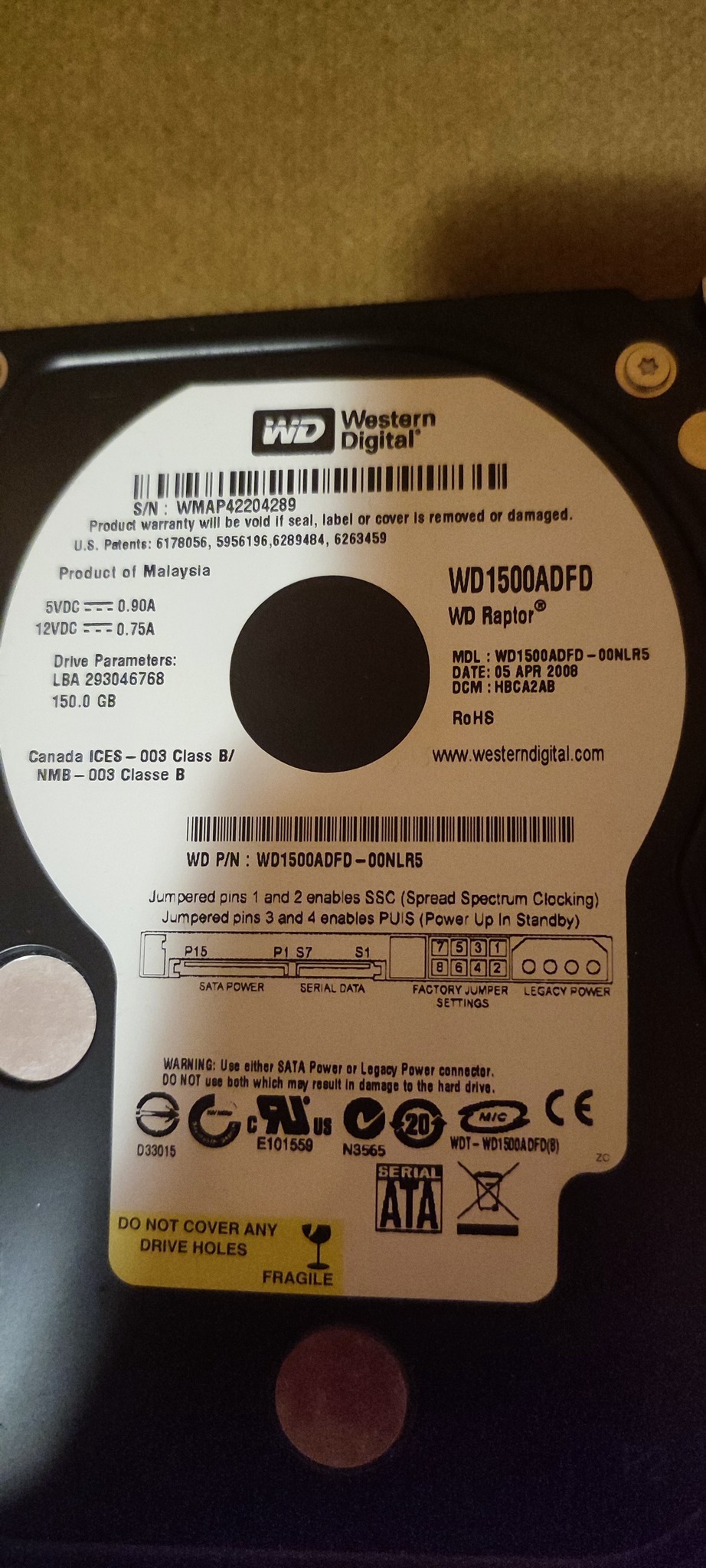 Eladó Western Digital Raptor 150GB 16MB 10000rpm SATA - HardverApró