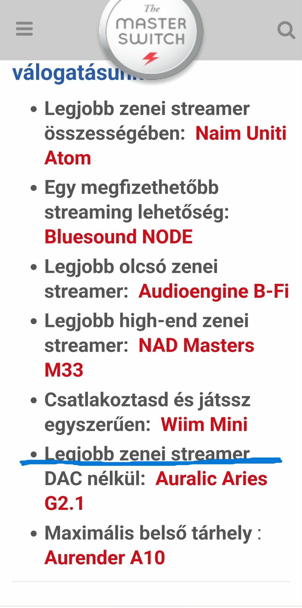 Auralic Aries G2 Streamer Transporter. - HardverApró