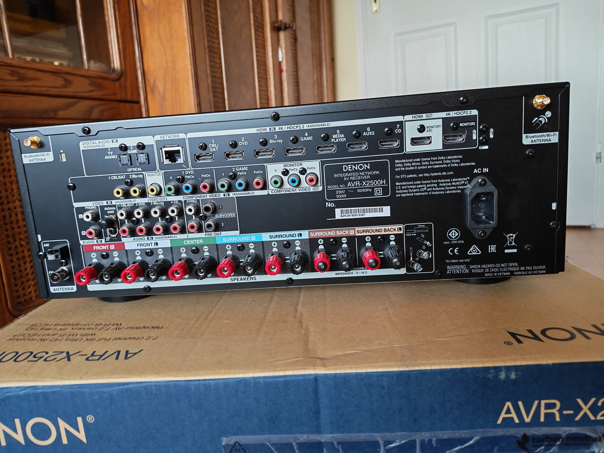 Denon AVR-X 2500H 4K DOLBY ATMOS/DTSX/ 7.2 házimozi erősítő - HardverApró