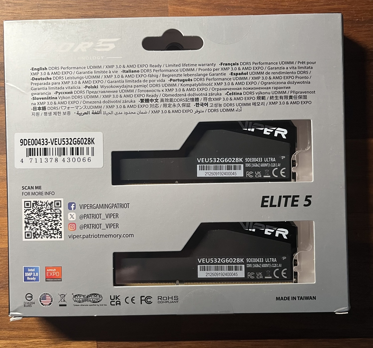 Viper Elite 5 Ultra 32GB KIT (2x16) DDR5 6000Mhz CL28 - Foxpost az ...