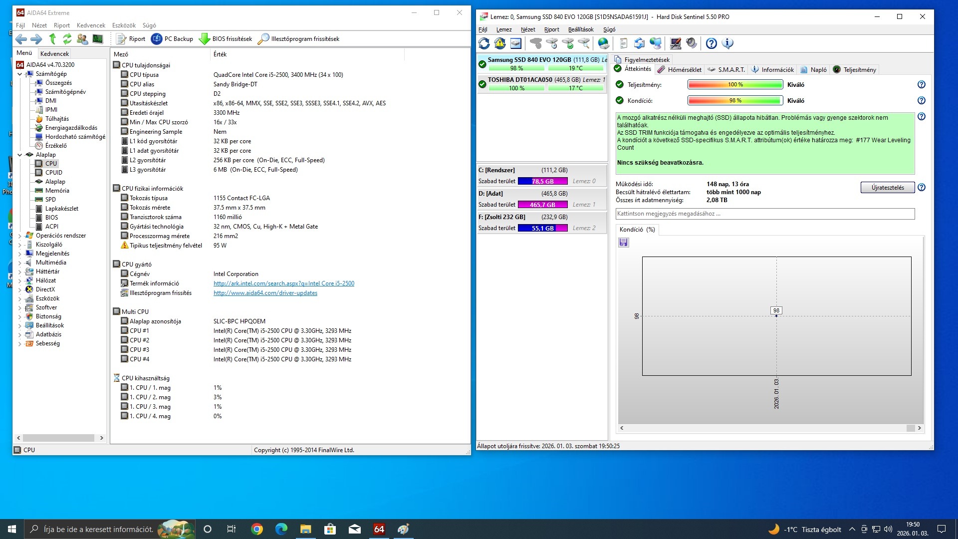 HP Compaq 6200 Pro MT PC, i5-2500 CPU, 16 GB DDR3 RAM, Windows 10 ...