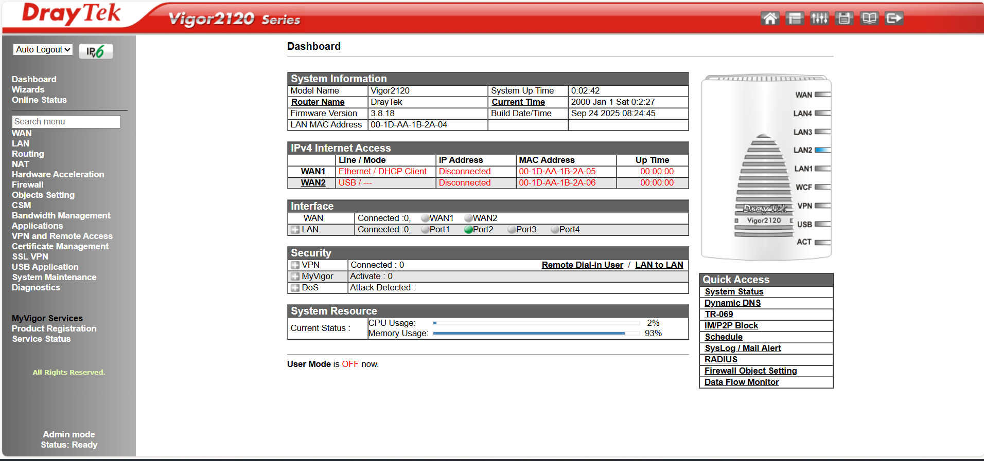 Draytek Vigor 2120 - HardverApró