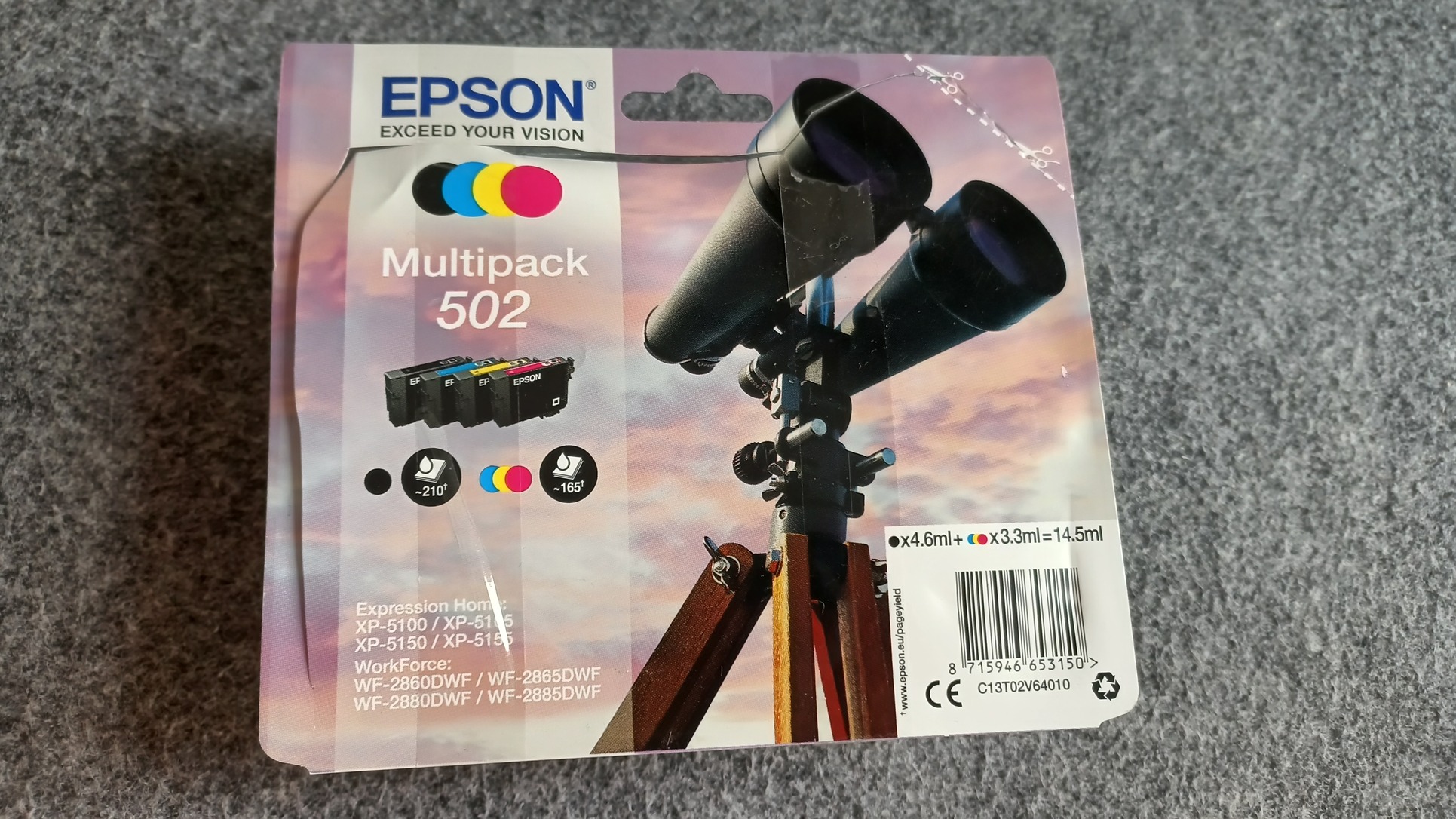 EPSON Multipack 502 4 db patron új gyári eredeti Epson T02V6 CMYK ...