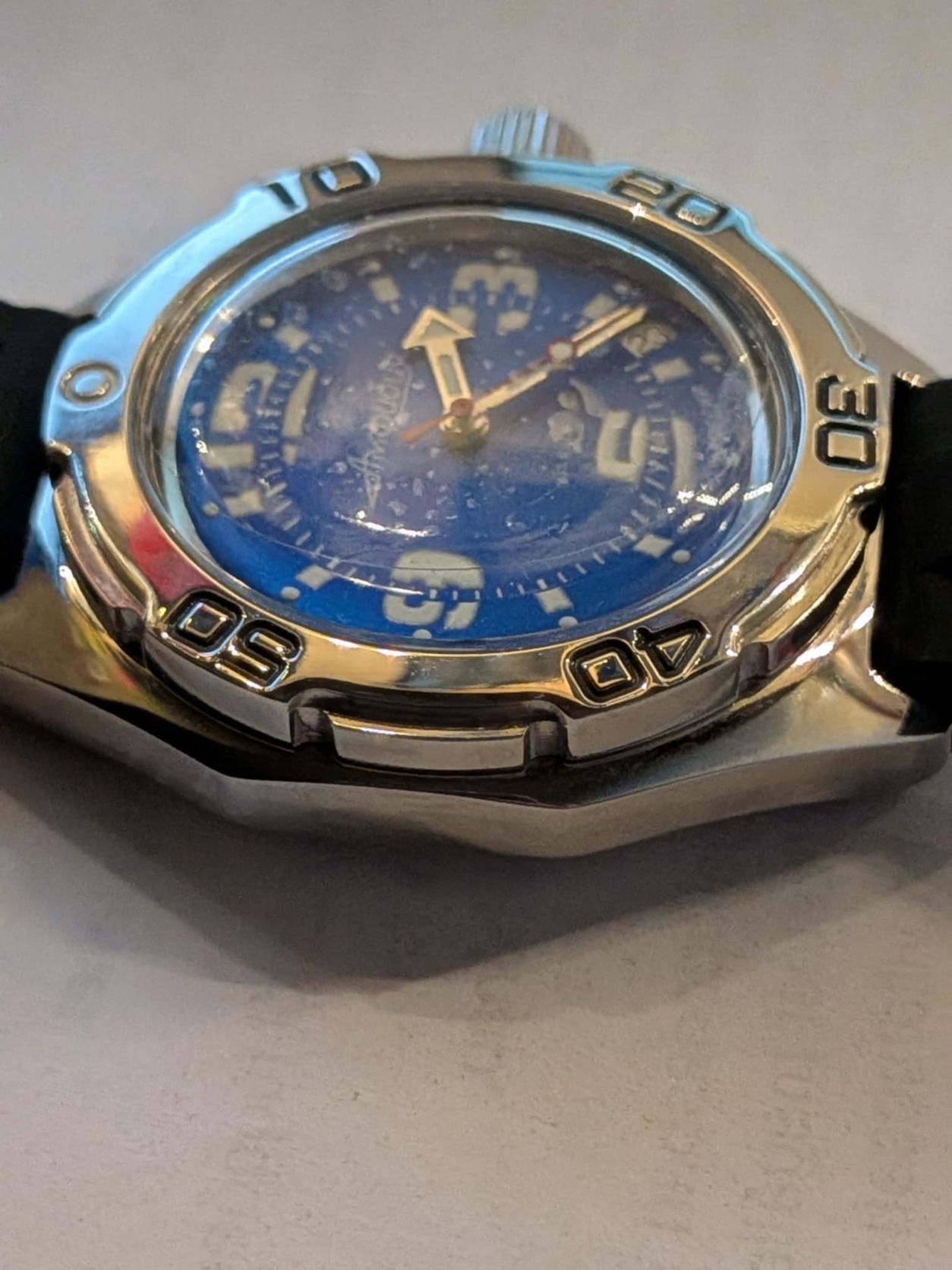 Vostok Amphibia blue egyedi számlapos buvár orosz automata karóra ...