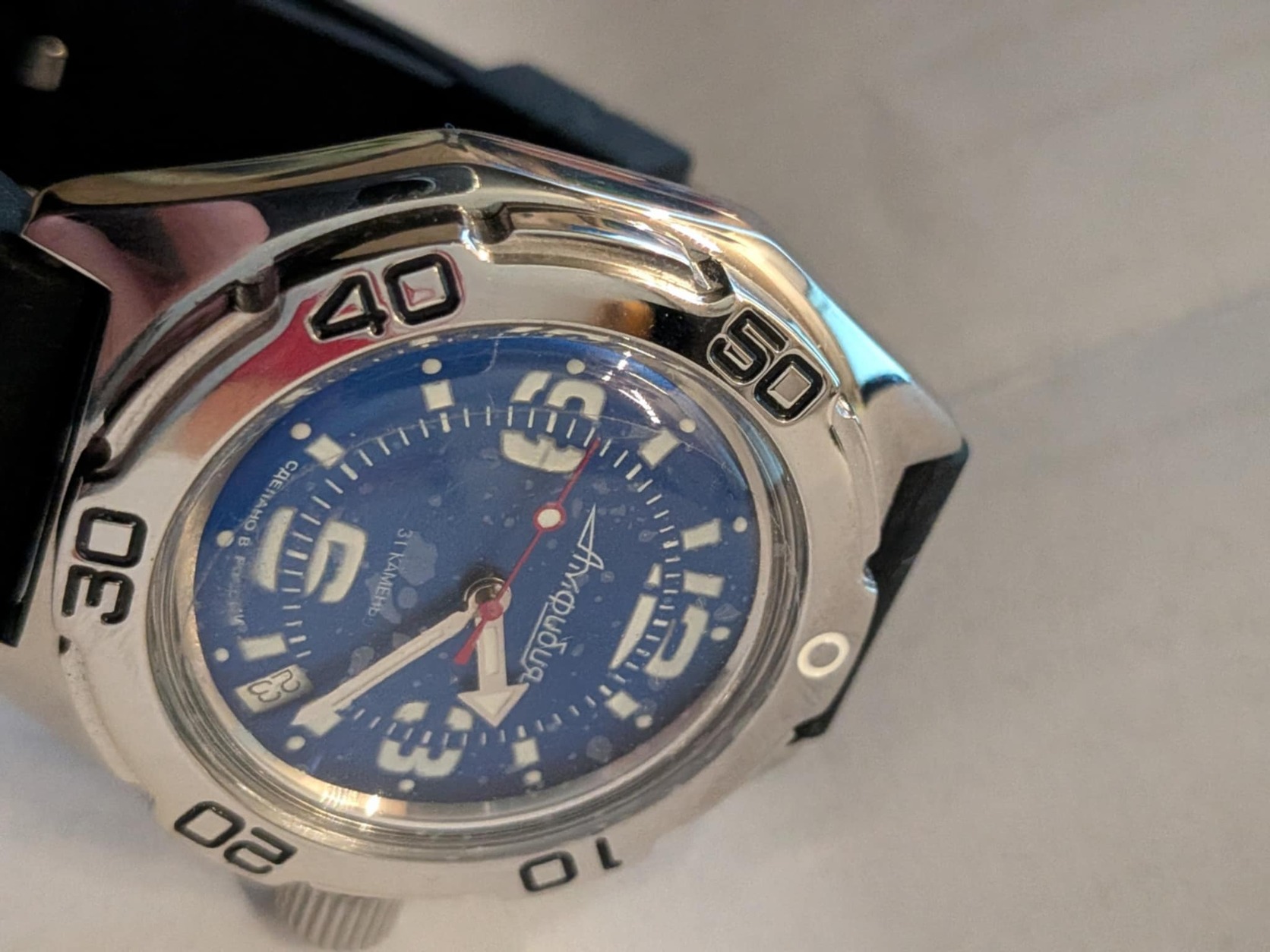 Vostok Amphibia blue egyedi számlapos buvár orosz automata karóra ...