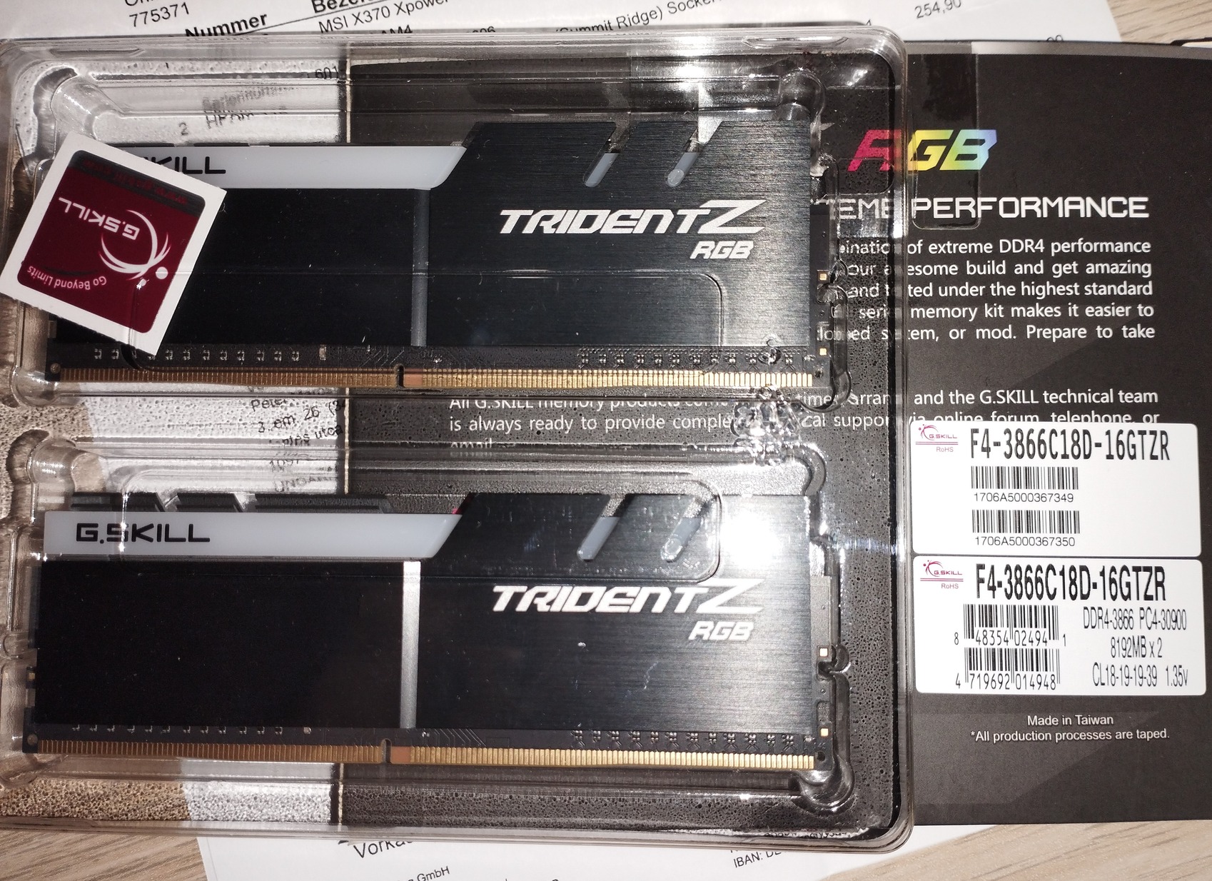 G.SKILL Trident Z RGB 16GB 2x8GB DDR4 3866MHz - HardverApró