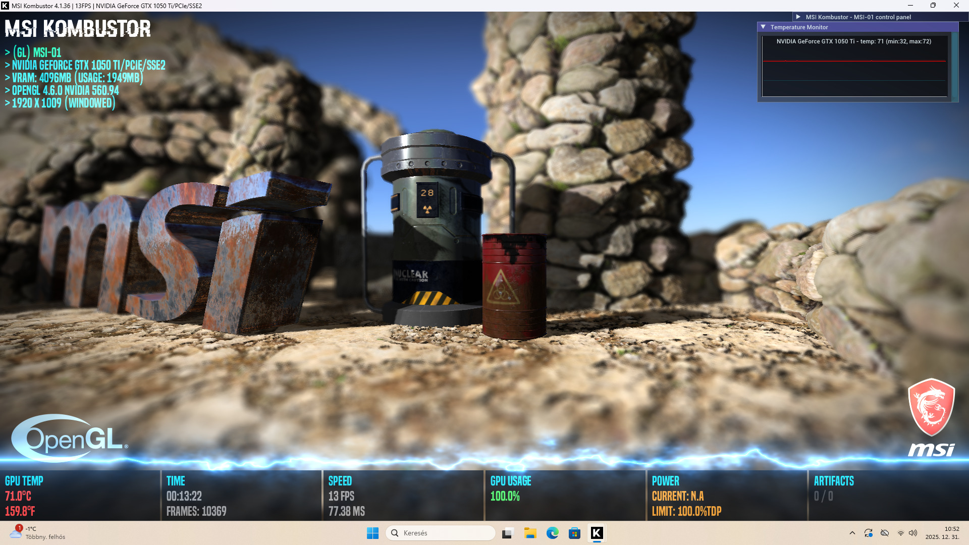 ASUS GeForce GTX 1050 Ti 4GB GDDR5 128bit - HardverApró