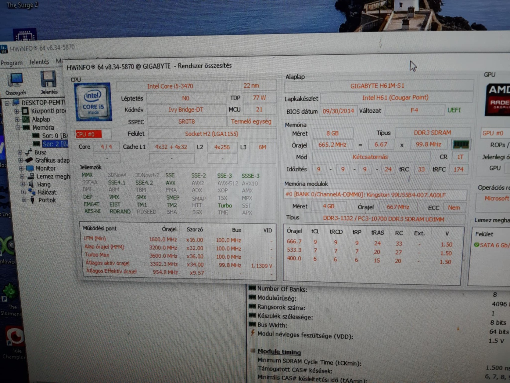 i5 3470 8Gb DDR3 AVC hűtő félkonfig - HardverApró