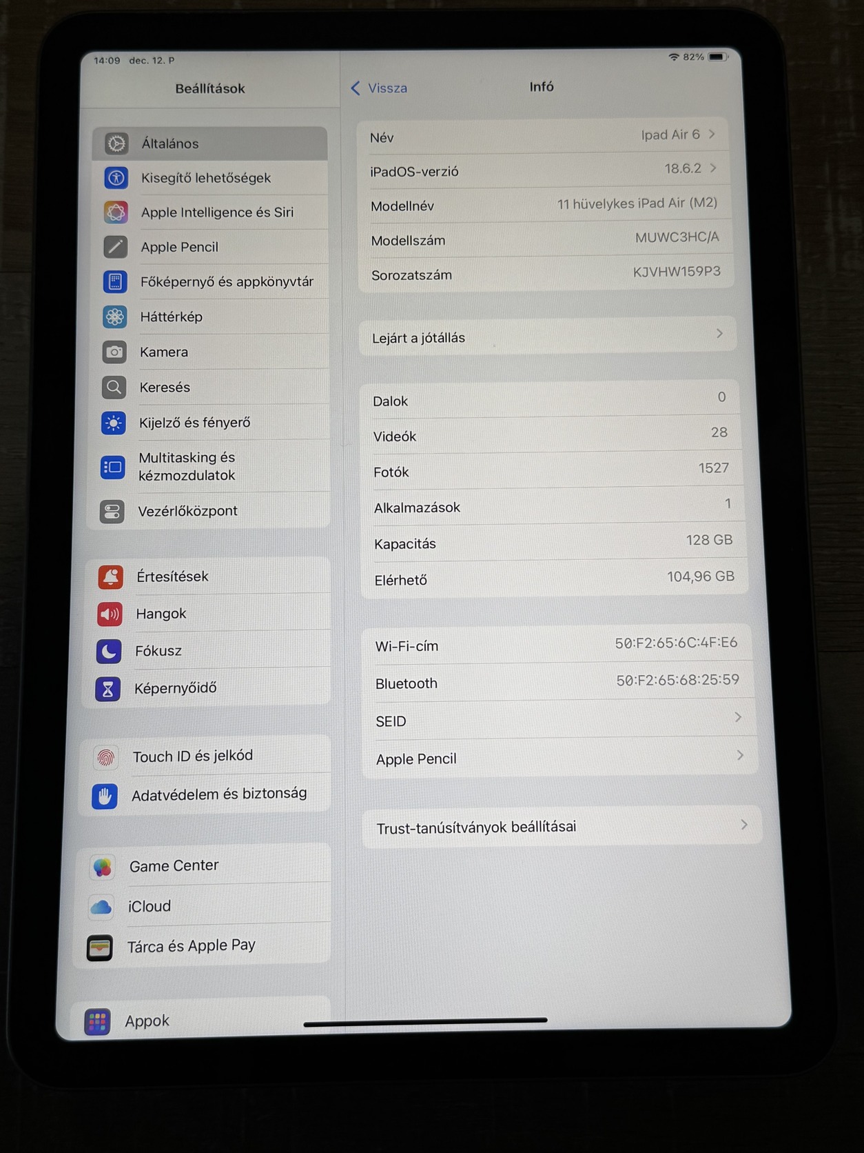 Ipad Air 6 2024 M2 WiFi 128GB Space Grey 95% akku! - HardverApró