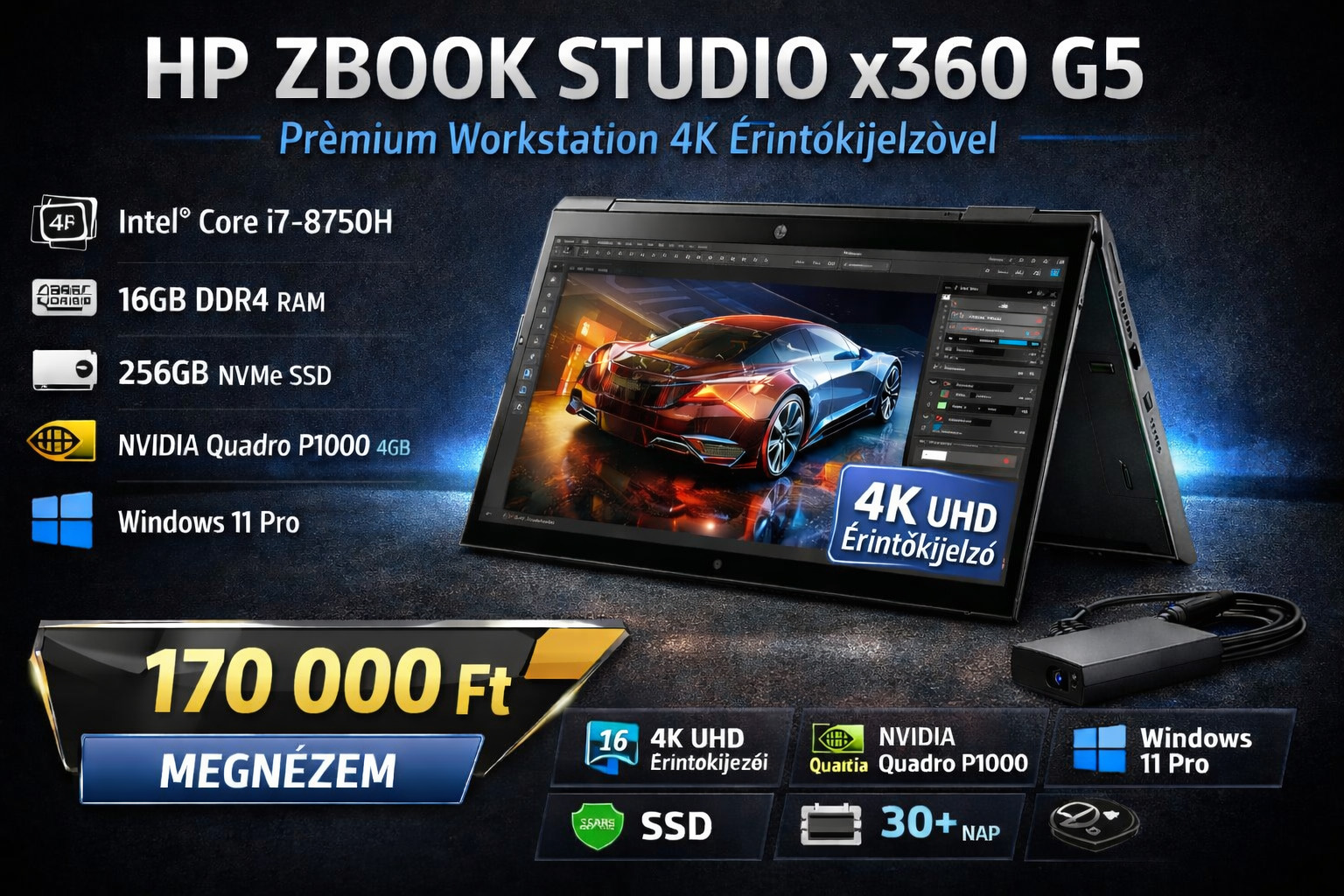 HP ZBook Studio x360 G5 i7-8750H 16GB 256GB SSD Quadro P1000 4K Touch ...