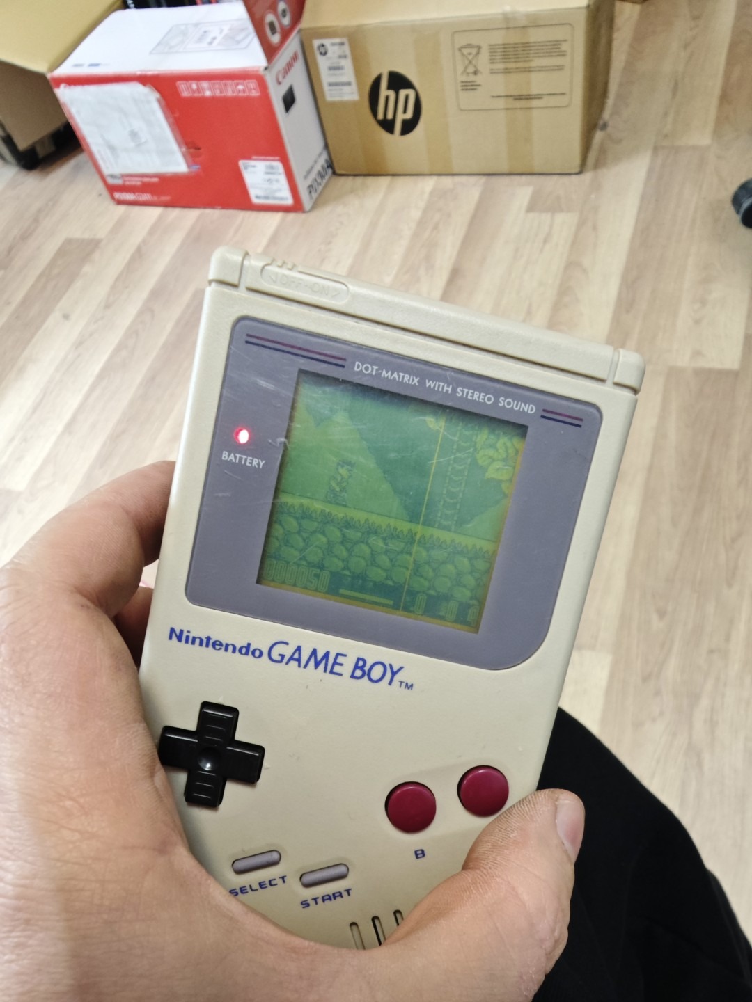 Nintendo Gameboy DMG-01 - új szürke ház, grátisz 1 vertikális vonal + 2 ...