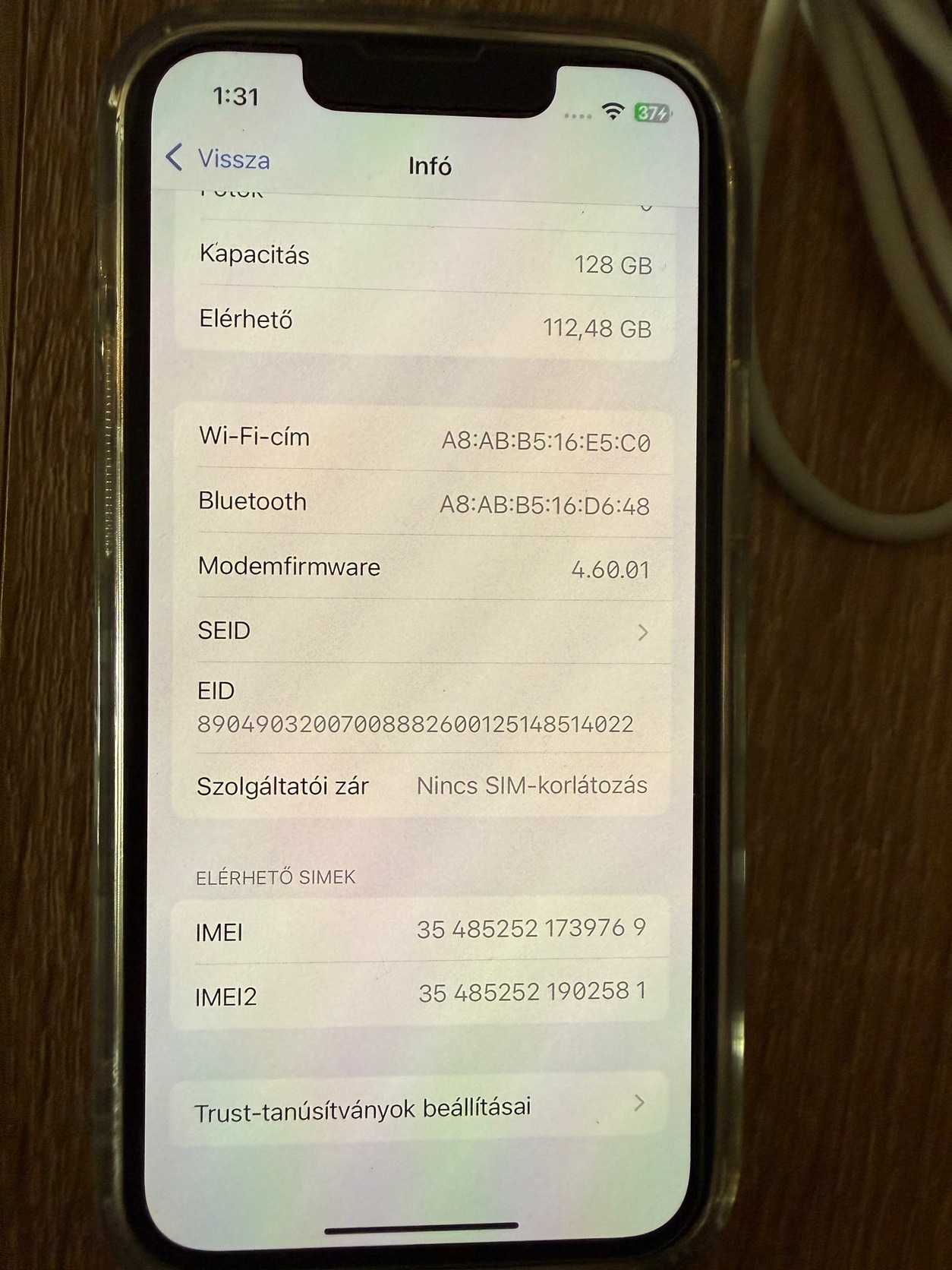Gyönyörű független, hibátlan, Iphone 13 mini 128GB, 86% akku (13 pro-ra ...