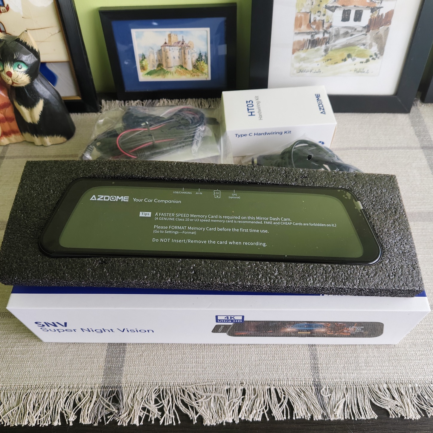 AZDOME AR09 4K Ultra HD visszapillantó tükör kamera + Hardwire Kit ...