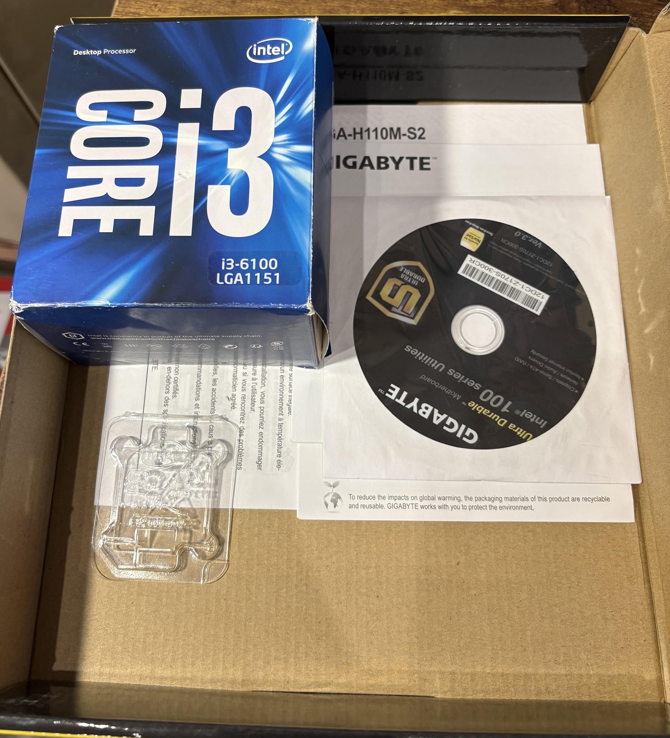 GIGABYTE GA-H110M-S2H (LGA1151) + Intel Core i3-6100 Processzor kérhető ...
