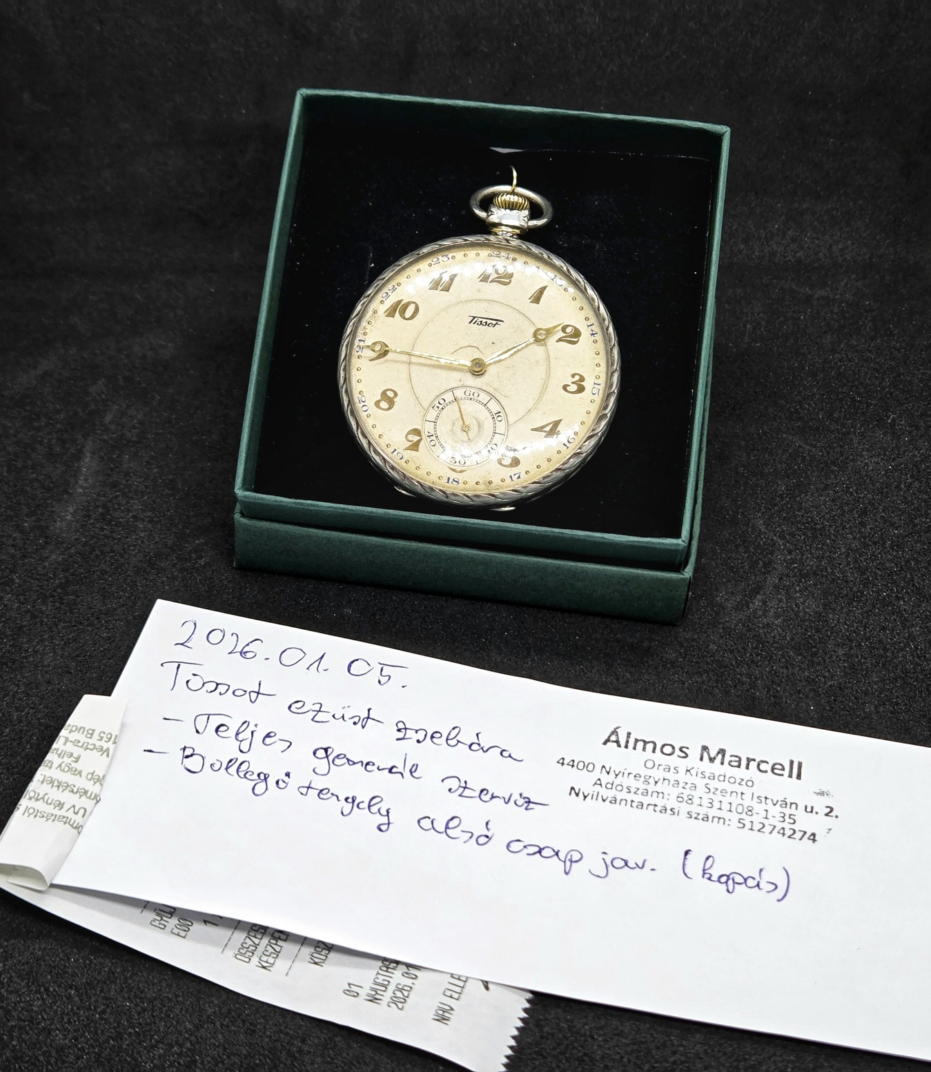 Tissot 800-as ezüst Guilloché art deco mintás zsebóra.(1929-1930 ...