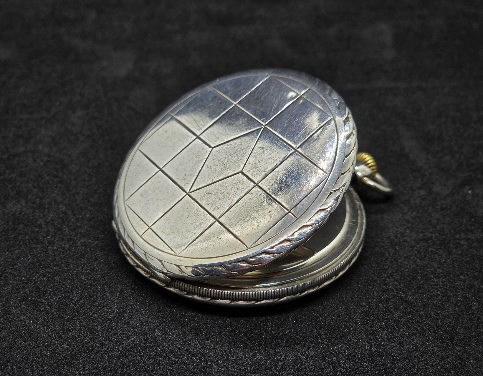 Tissot 800-as ezüst Guilloché art deco mintás zsebóra.(1929-1930 ...