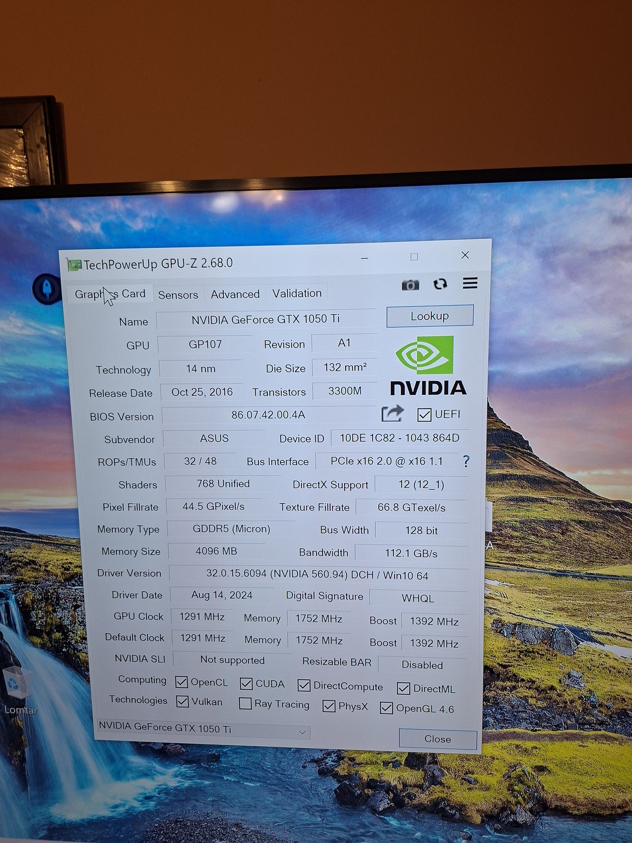 HIBÁTLAN,CSAVARMATRICÁS ASUS STRIX GTX 1050 Ti GAMING,JÓ ÁRON ...