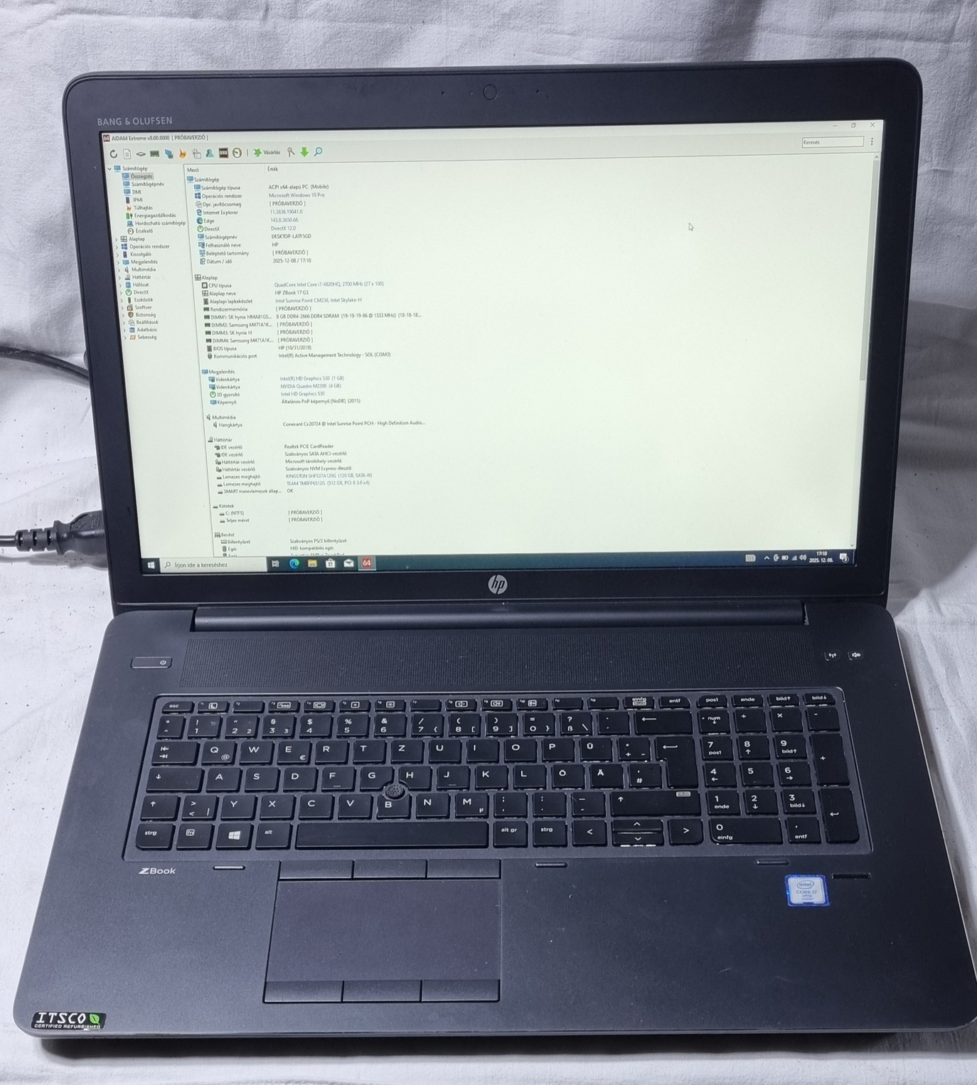 HP ZBook 17 G3 workstation laptop - HardverApró