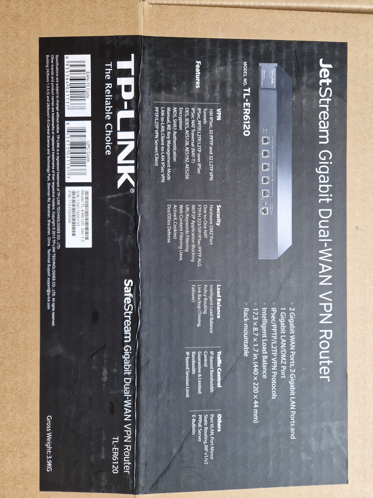 TP-Link TL-ER6120 SafeStream gigabites, dual WAN VPN router - HardverApró