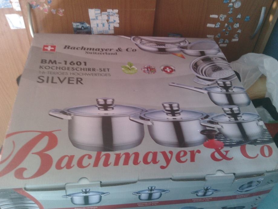 ÚJ Főző Sütő edénykészlet Svájci Bachmayer BM 1601 Silver: 16 darab ...