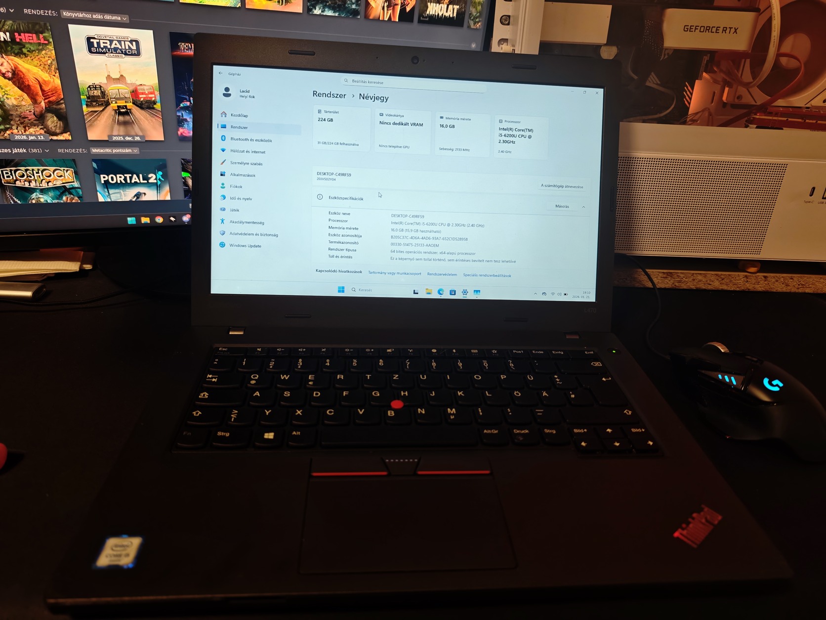 Lenovo ThinkPad L470 i5-6200U 16GB RAM 256GB SSD - HardverApró