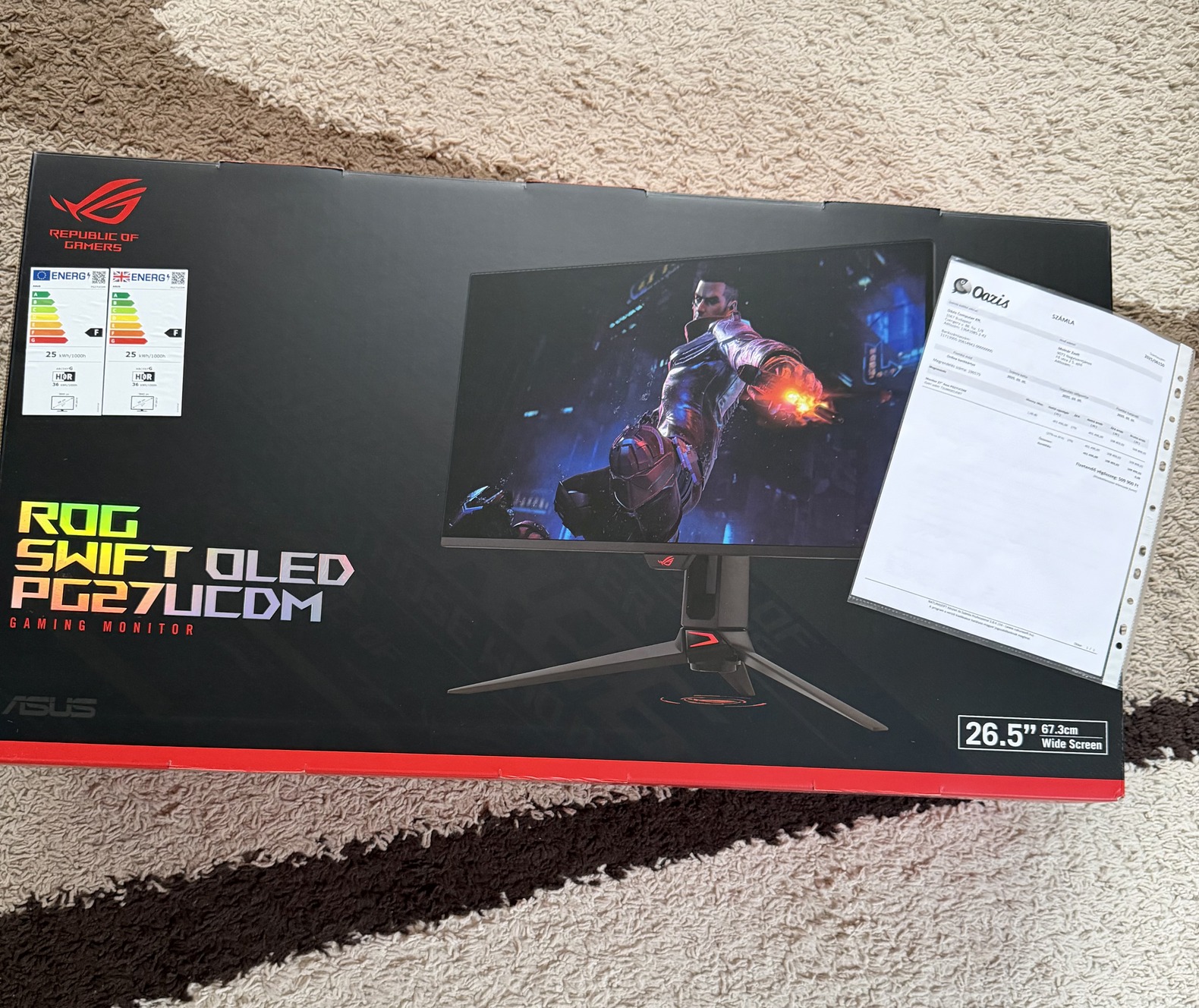 Asus ROG Swift OLED PG27UCDM DP 2.1a! számla, garancia 2028.01.19 ...