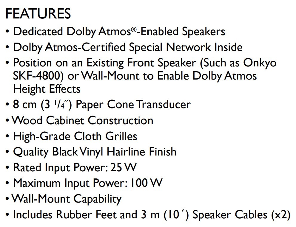 Onkyo SKH-410 Dolby Atmos hangsugárzópár - HardverApró